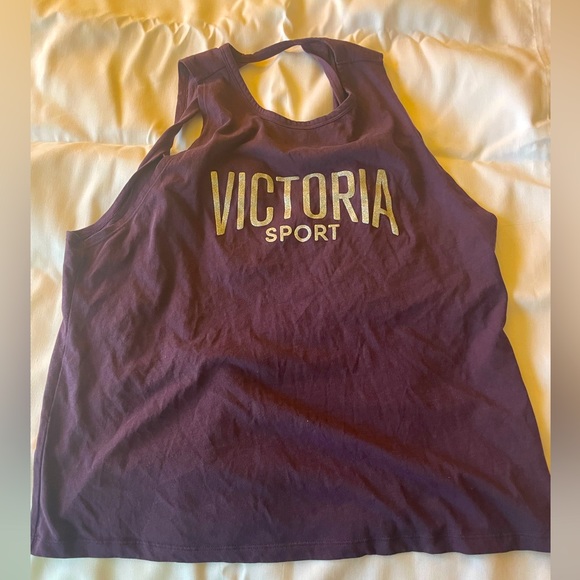 Tops | Victorias Secret Workout Top Open Back Large | Poshmark